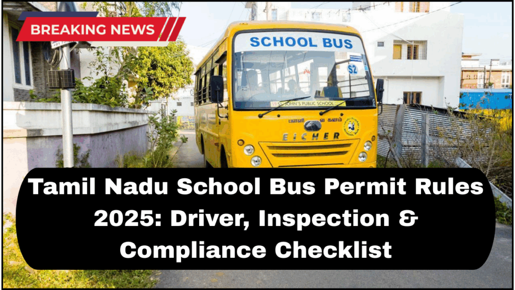 Tamil Nadu School Bus Permit Rules 2025: Driver, Inspection ...